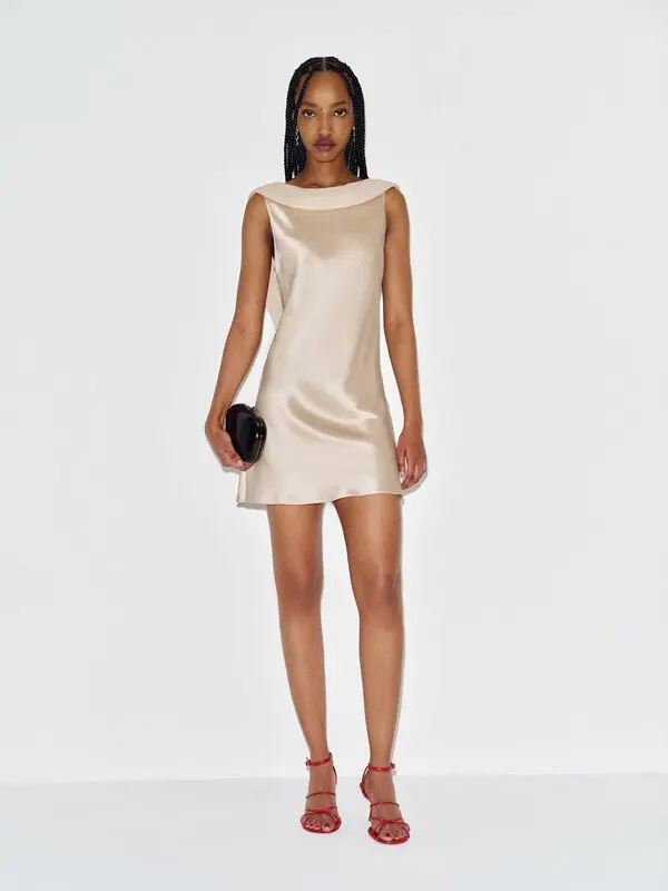 REFORMATION Jonelle Silk Mini Dress - Ivory