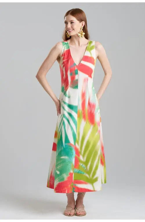 Natori Usami V-neck Maxi Dress - Green