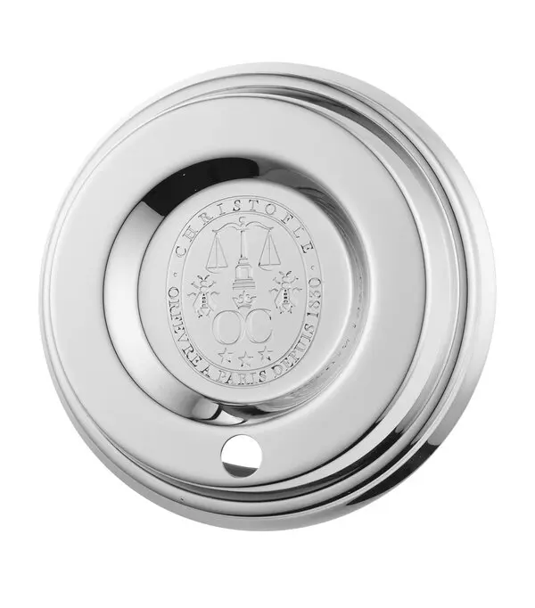 Christofle Stainless Steel And Leather Objets Miroir Travel Cup - Silver