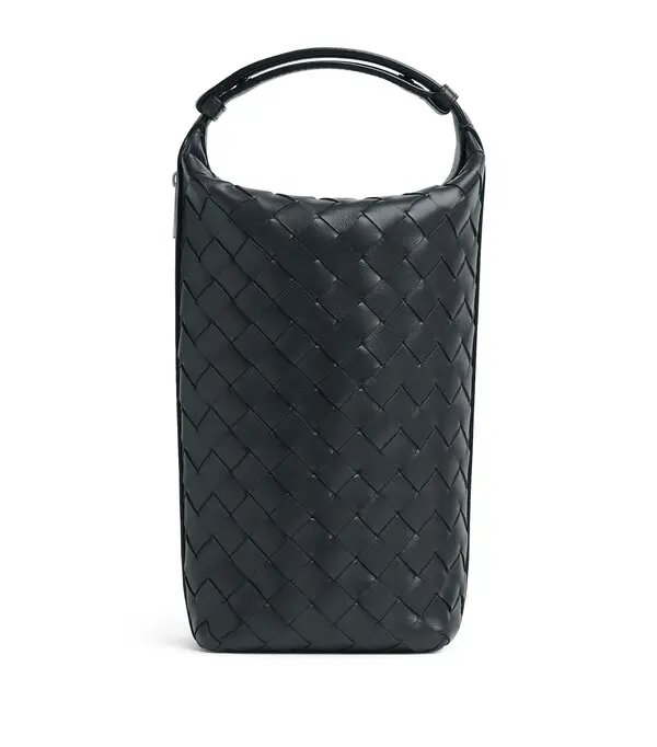 Bottega Veneta Leather Intrecciato Wallace Pouch - Brown