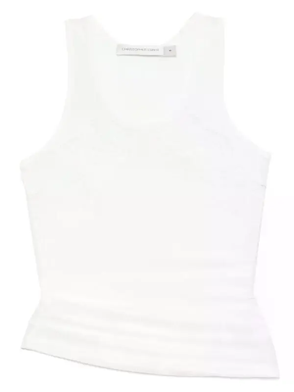 Christopher Esber Encased Lace Ribbed Tank Top - White