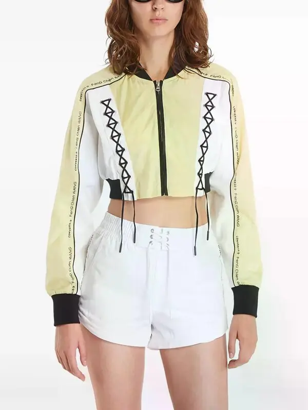 CONVERSE Cropped Zip-up Jacket - Yellow