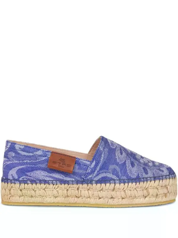Etro Patterned-jacquard Espadrilles - Blue