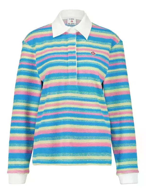 Casablanca Striped Polo Top