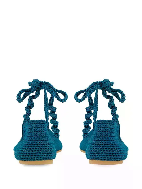 KASHURA Crochet-knit Flat Ballet Shoes - Blue