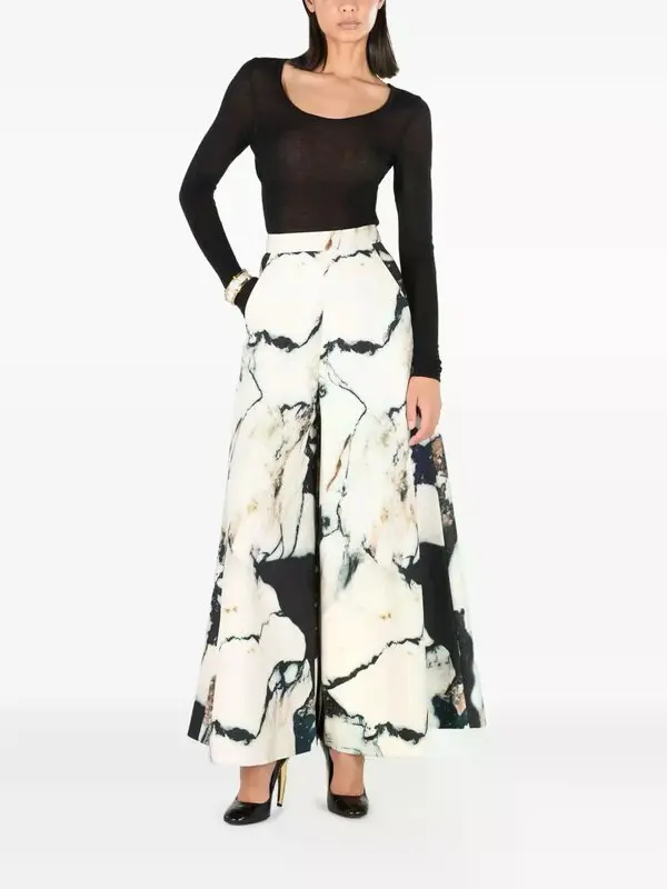 Roberto Cavalli Marble-print Trousers