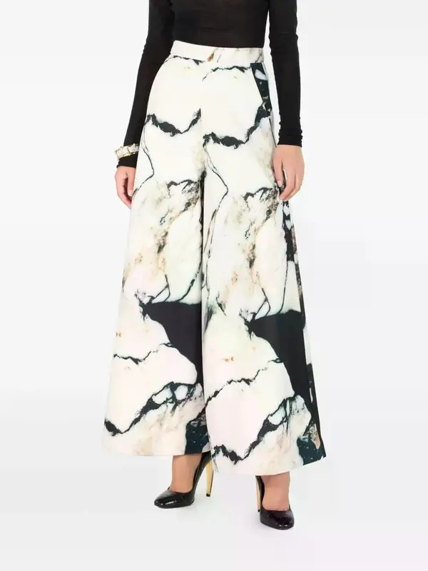 Roberto Cavalli Marble-print Trousers