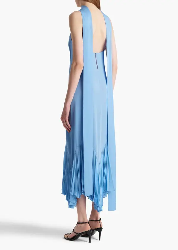 blue khaite dress Blue Artisanal Embroidered Lace Front Bow Maxi Dress main image 1