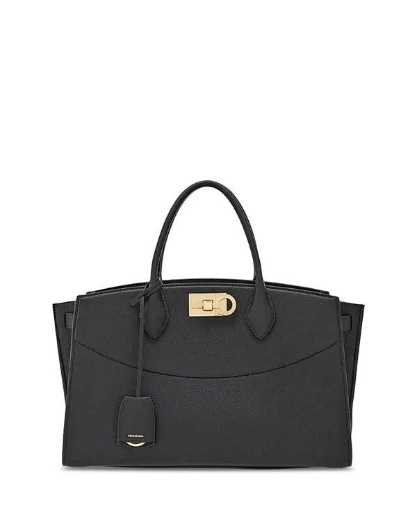 FERRAGAMO Soft Studio Large Tote Bag - Nero