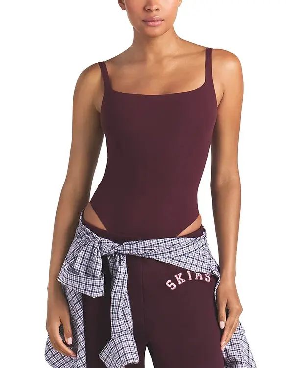 SKIMS Fits Everybody Square Neck Bodysuit - Currant