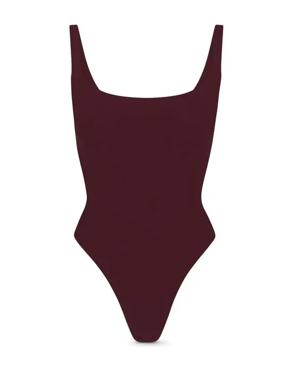 SKIMS Fits Everybody Square Neck Bodysuit - Currant