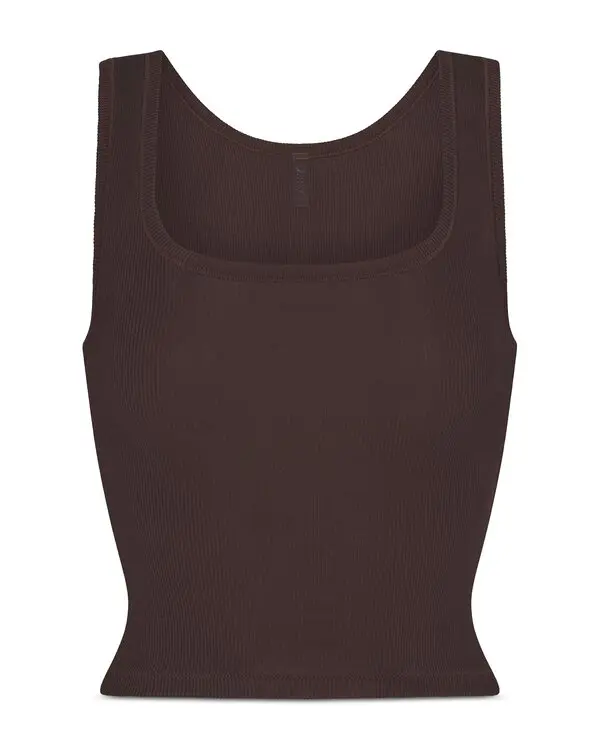 SKIMS Cotton Rib Tank Top - Espresso