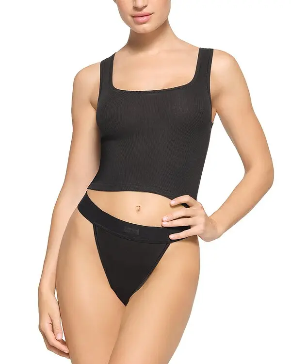 SKIMS Cotton Rib Tank Top - Soot