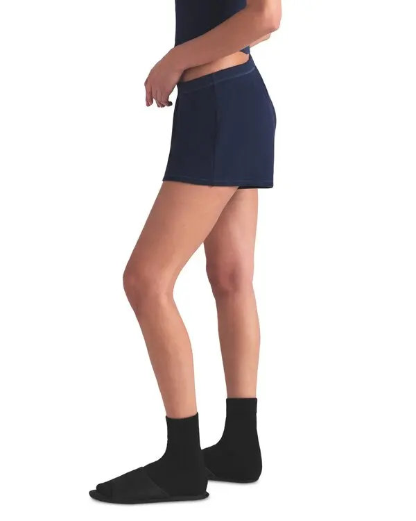 SKIMS Cotton Stretch Rib Loose Shorts - Navy