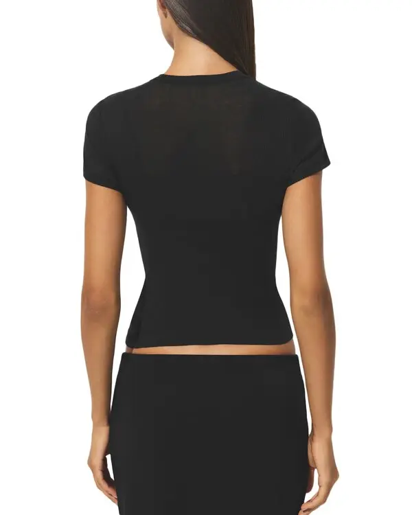 SKIMS Sheer Cotton Crewneck Tee - Soot