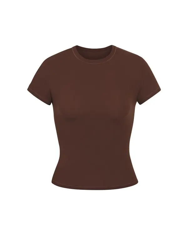 SKIMS Fits Everybody Short Sleeved Tee - Cocoa