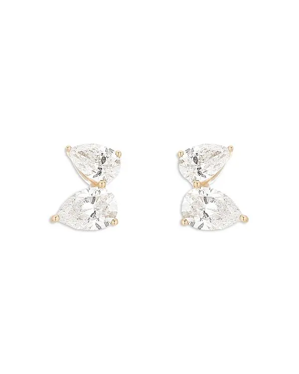 Adina Reyter 14k Yellow Lab Grown Diamond Petal Stud Earrings - Gold