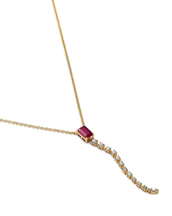 Bloomingdale'S Ruby And Diamond Lariat Necklace