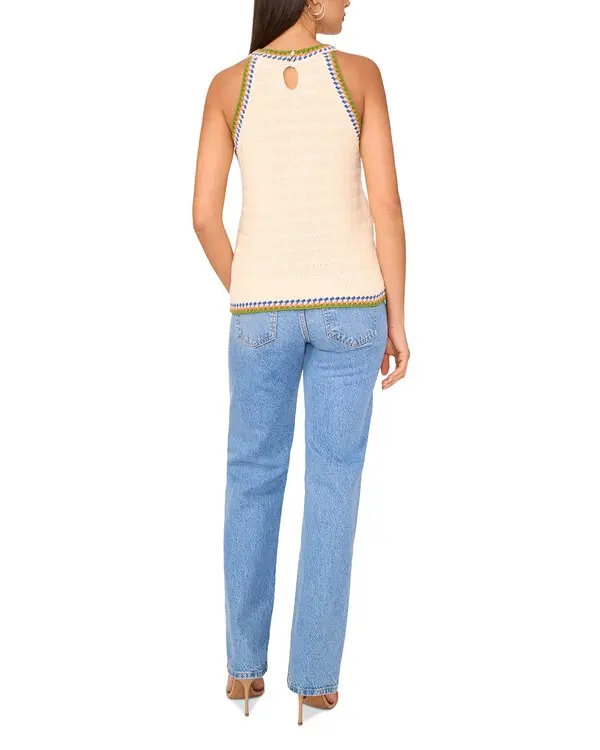 Vince Camuto Pointelle Halter Tank Top