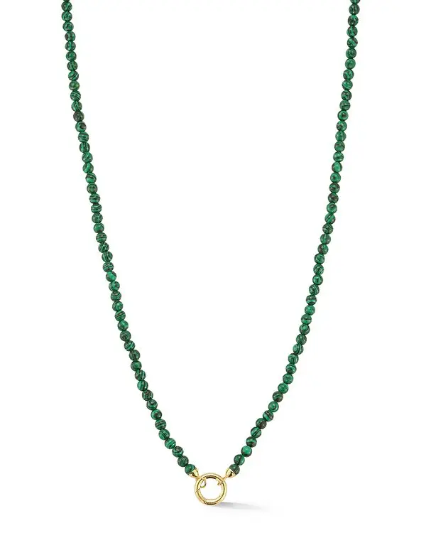 MOON & MEADOW 14k Yellow Gold Malachite Beaded Pendant Necklace - Green