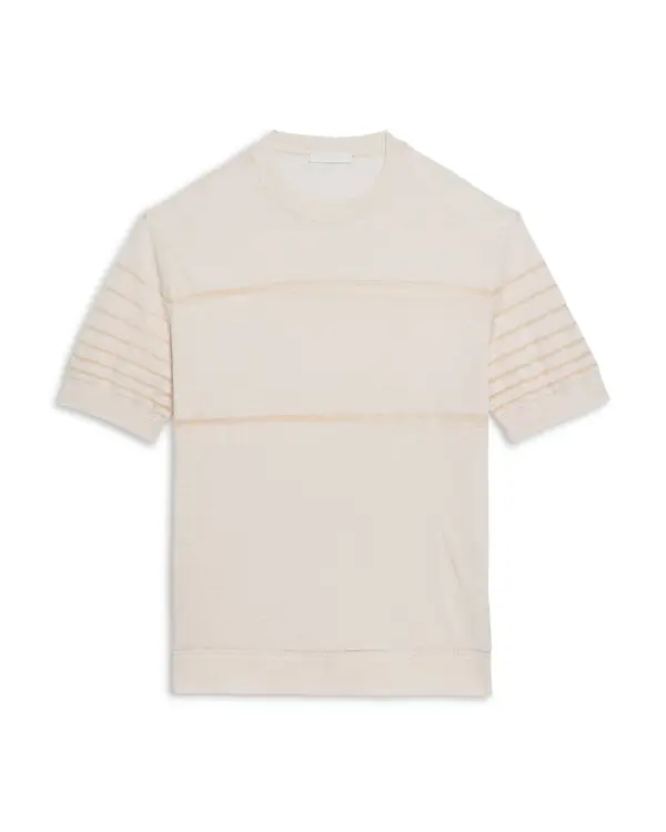 Helmut Lang Sheer Striped Short Sleeve Tee
