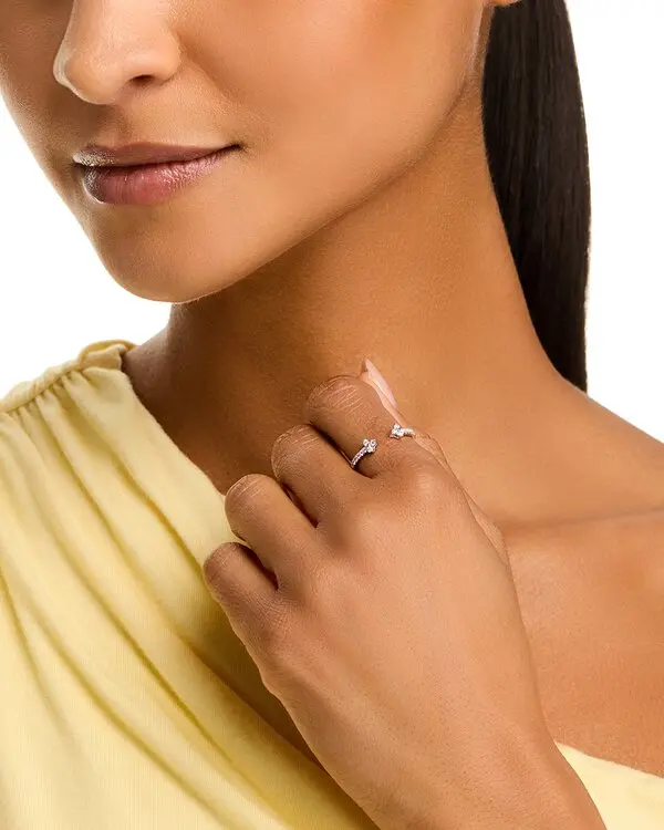 Bloomingdale'S Diamond And 14k Gold Open Trio Ring, 0.2 Tcw