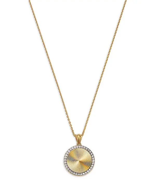 Bloomingdale'S Diamond Sunray Disc Pendant Necklace - Gold