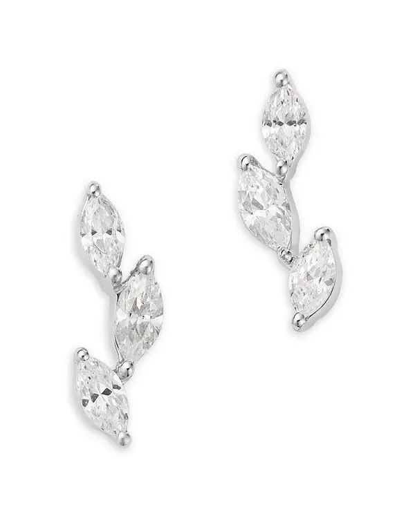 Bloomingdale'S Diamond Marquis Cut Stud Earrings - White