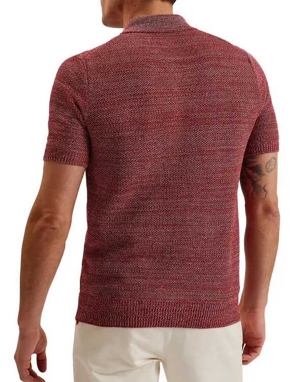 Ted Baker London Blossam Textured Quarter Zip Polo Shirt