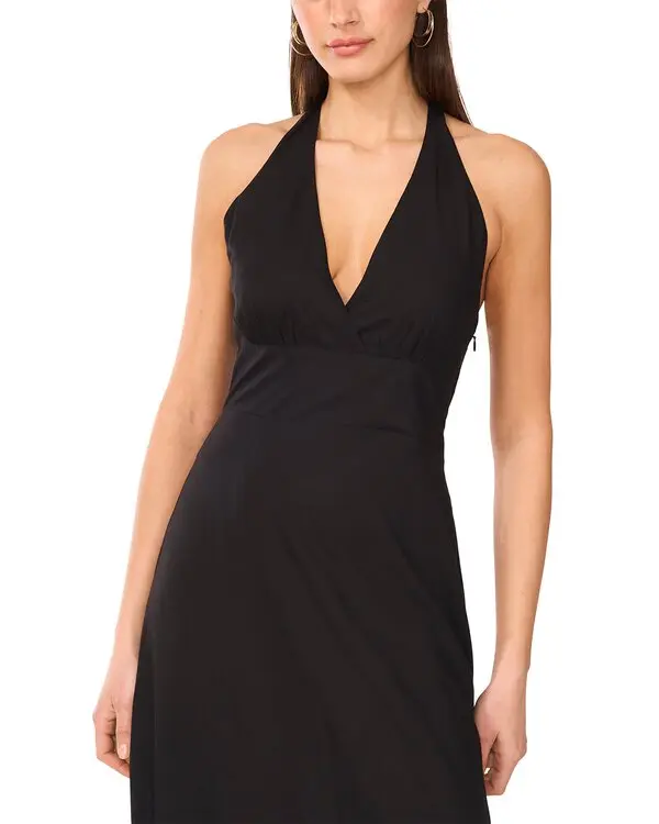 Vince Camuto Halter Beaded Back Maxi Dress - Rich Black