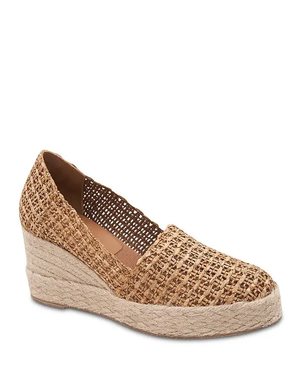 Andre Assous Patti Espadrille Wedge Pumps - Camel Woven