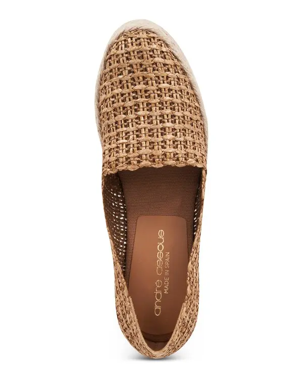 Andre Assous Patti Espadrille Wedge Pumps - Camel Woven