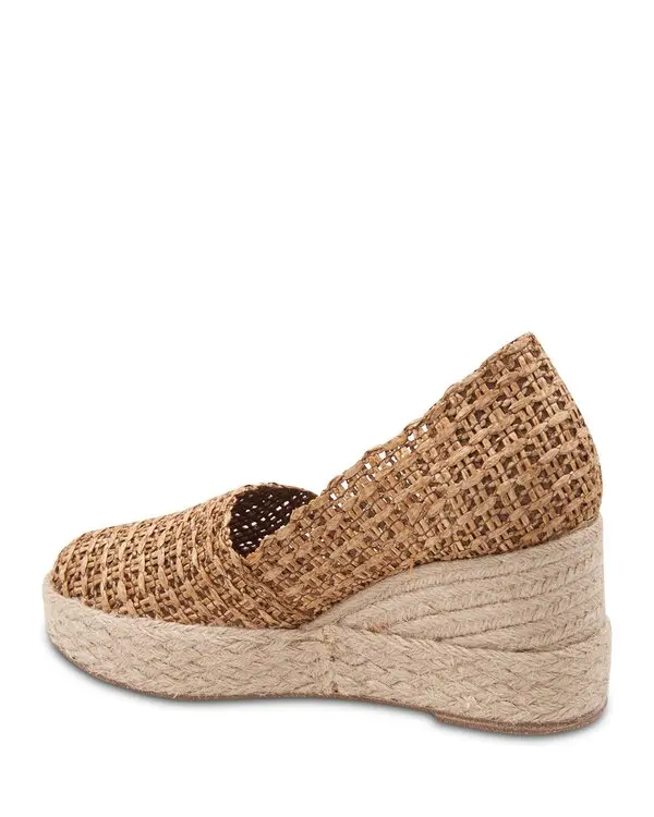 Andre Assous Patti Espadrille Wedge Pumps - Camel Woven