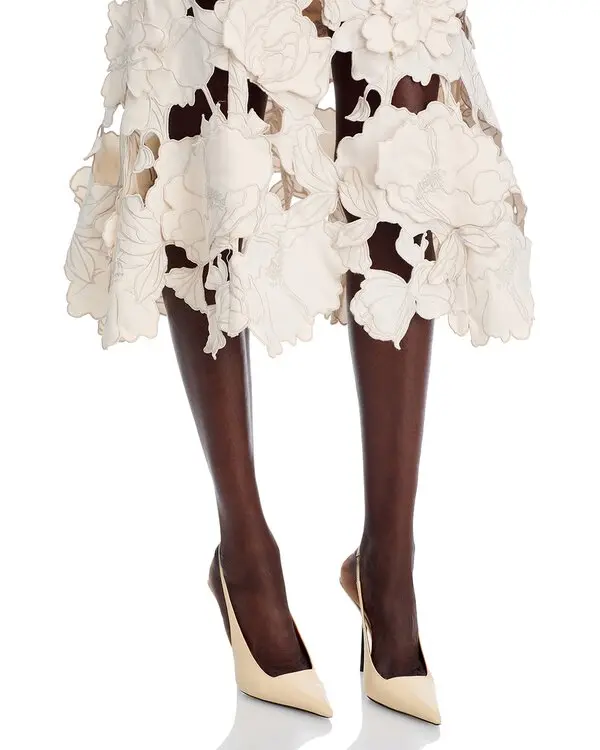 LEO LIN Emily Applique Midi Dress - Vanilla