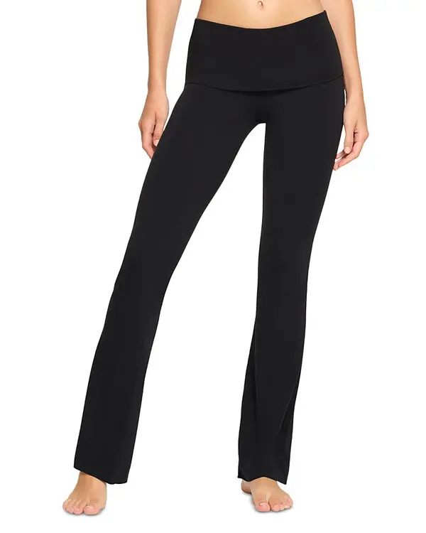 SKIMS Cotton Jersey Foldover Waist Pants - Soot