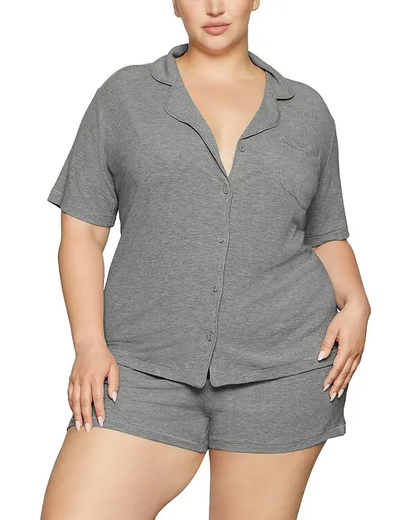 SKIMS Soft Lounge Short Sleeve Pajama Set - Heather Grey