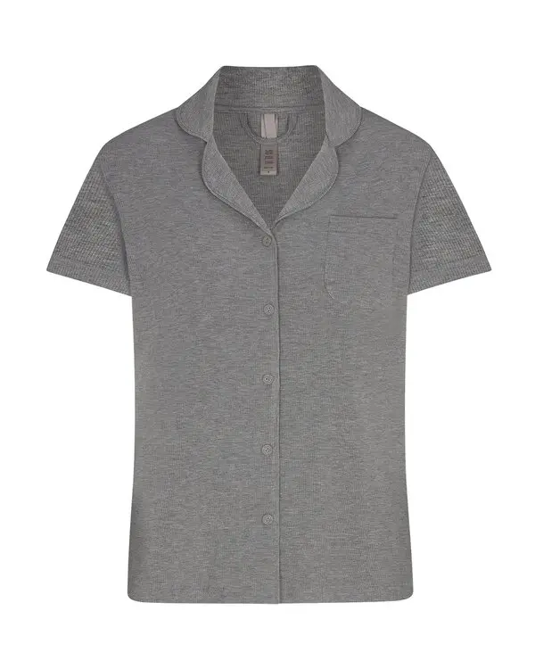 SKIMS Soft Lounge Short Sleeve Pajama Set - Heather Grey