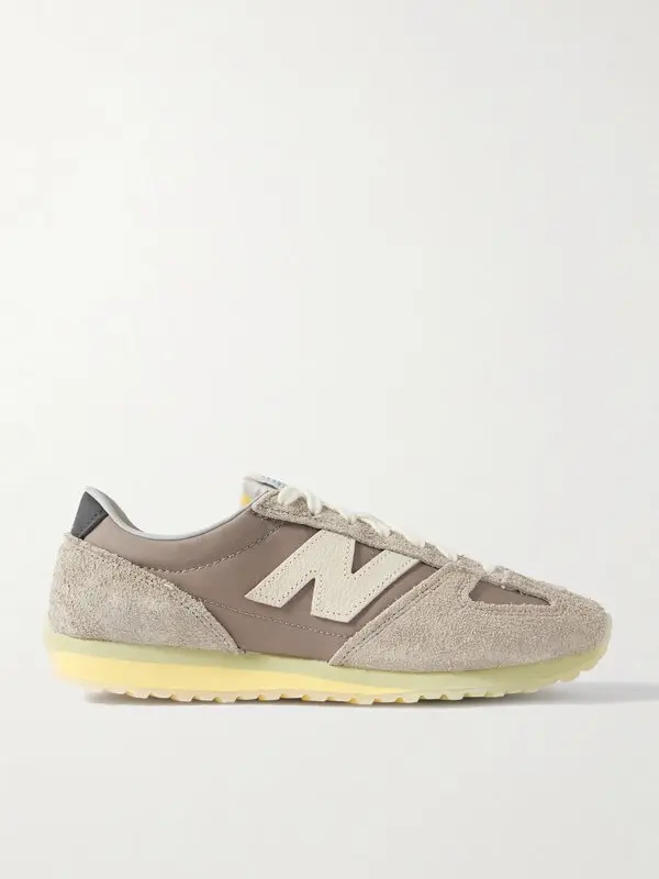 NEW BALANCE 471 Suede And Leather Trimmed Canvas Sneakers - Brown