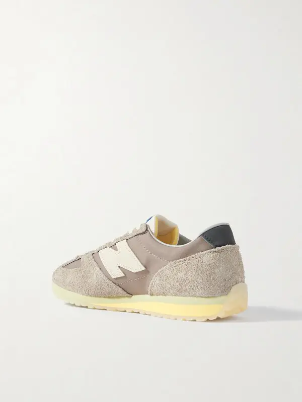 NEW BALANCE 471 Suede And Leather Trimmed Canvas Sneakers - Brown