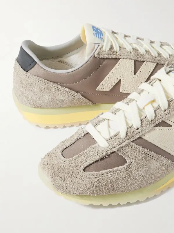 NEW BALANCE 471 Suede And Leather Trimmed Canvas Sneakers - Brown