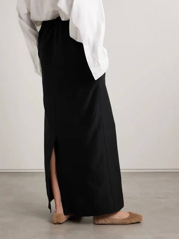 THE ROW Saul Cotton And Silk-blend Maxi Skirt