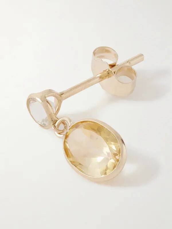 LOREN STEWART Sunny 14-karat Sapphire And Citrine Single Earring - Gold