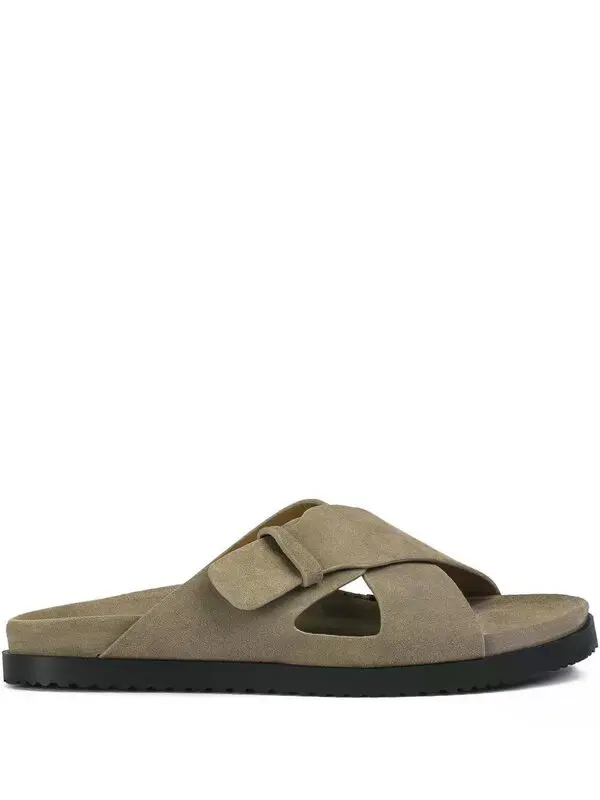 DOUCAL'S Crossover-strap Slide Sandals - Neutrals