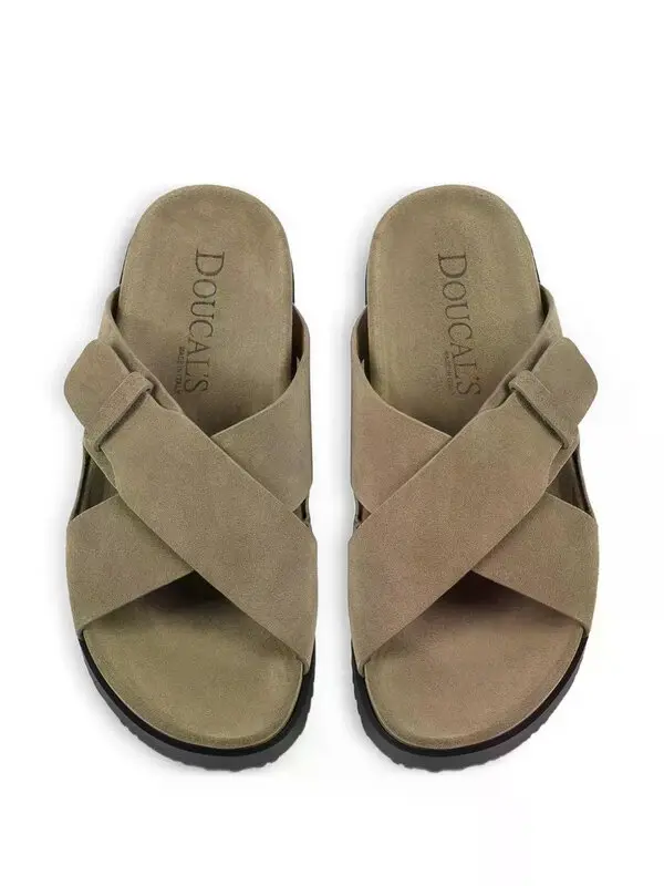 DOUCAL'S Crossover-strap Slide Sandals - Neutrals