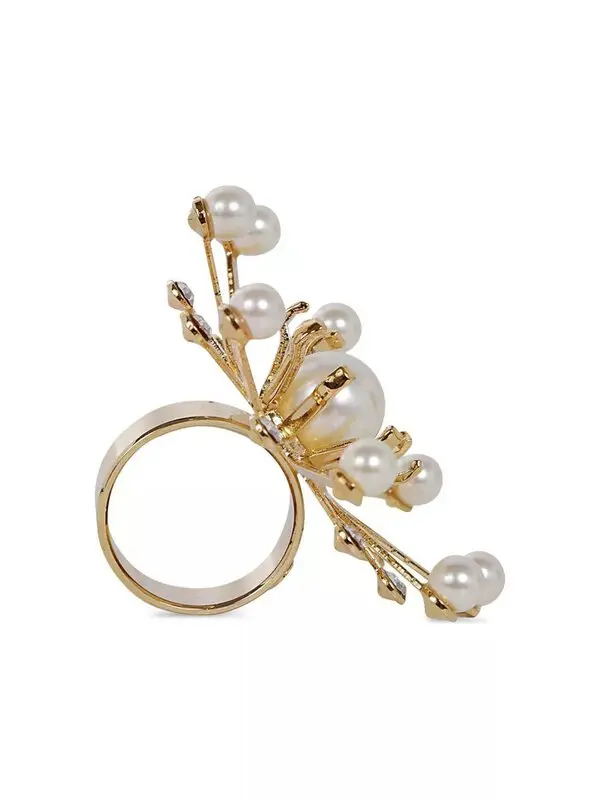 HELENE ZUBELDIA Pearl Embellished Starburst Ring