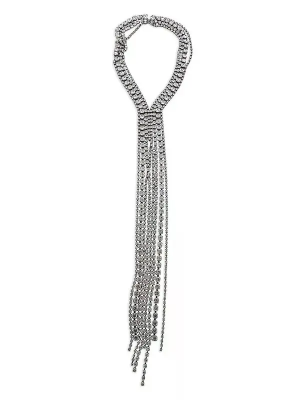 HELENE ZUBELDIA Rhinestone-embellished Cascade Necklace - Silver