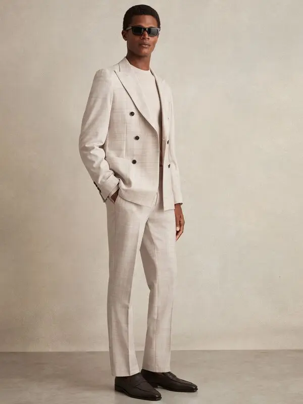 REISS Belmondo Check Regular-fit Suit Trousers