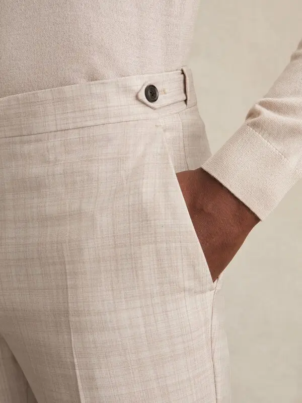 REISS Belmondo Check Regular-fit Suit Trousers