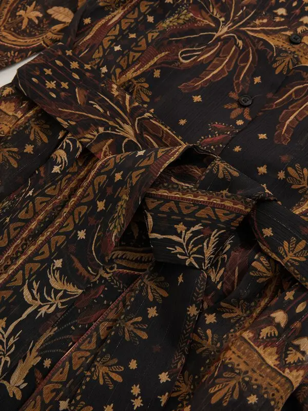 REISS Botanical-print Chiffon Mini Dress