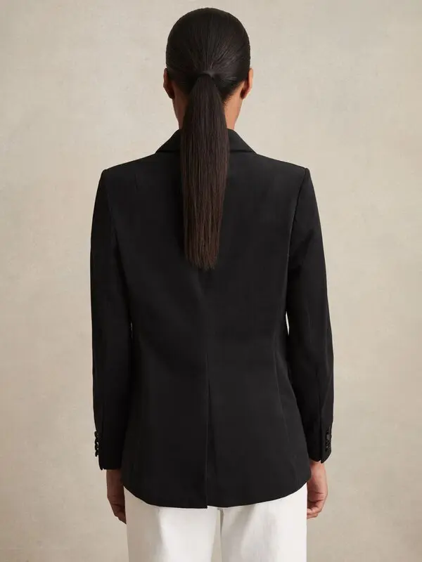 REISS Adaline Velvet Single-breasted Blazer